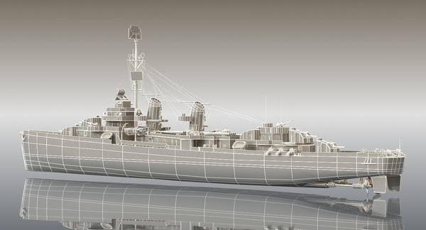 USS Melvin DD-680 Niszczyciel klasy Blue Devil Fle Model 3D ...