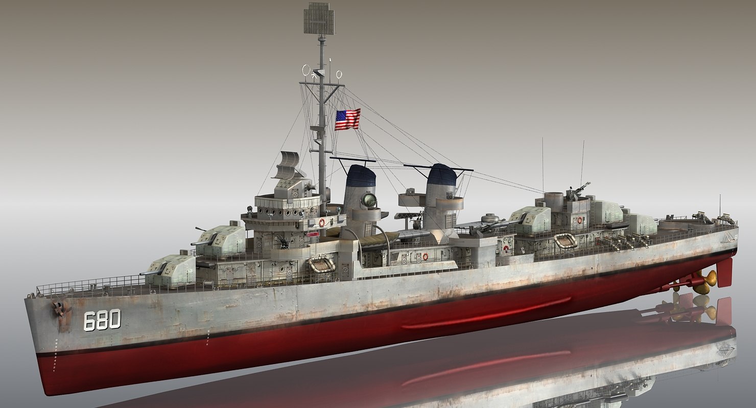 Uss melvin dd fletcher 3D model - TurboSquid 1222391