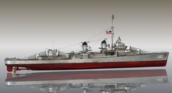 Uss melvin dd fletcher 3D model - TurboSquid 1222391