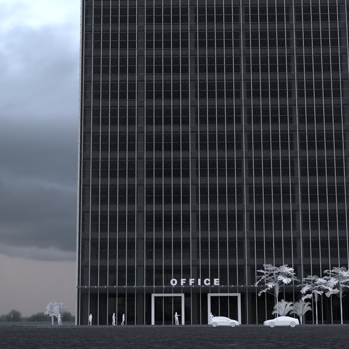 3D 24 story skyscraper building model - TurboSquid 1222482