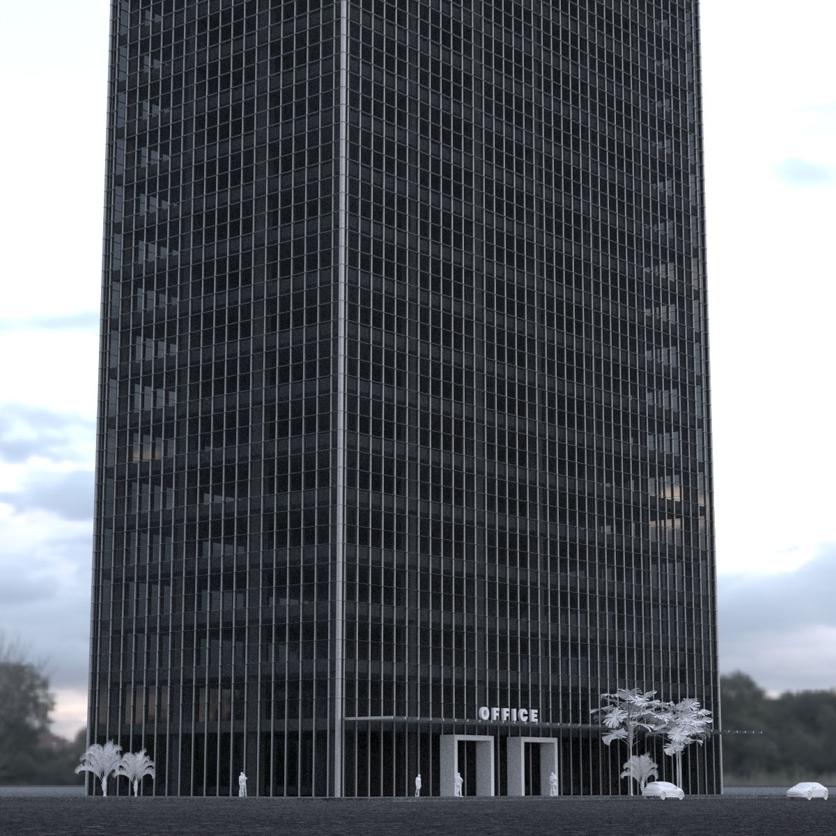 3D 24 story skyscraper building model - TurboSquid 1222482