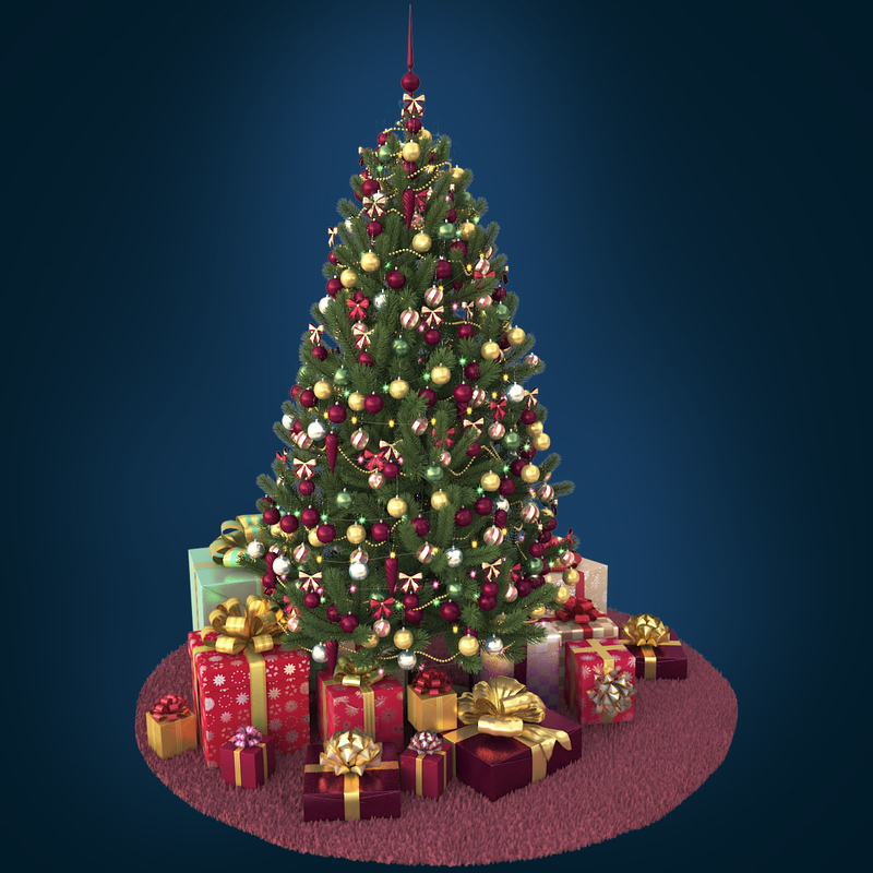 Christmas tree 3D model - TurboSquid 1222521