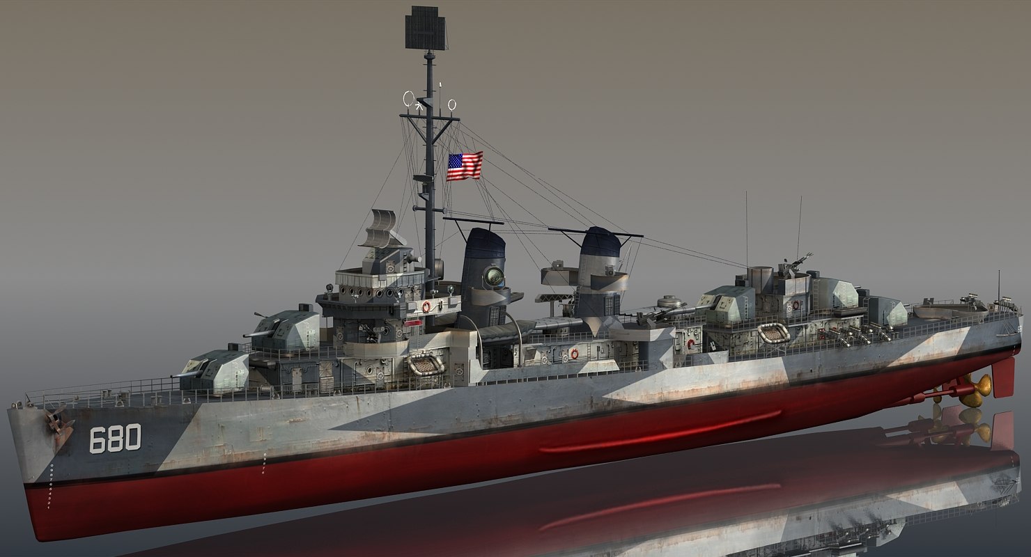 3D blue devil uss melvin - TurboSquid 1222954
