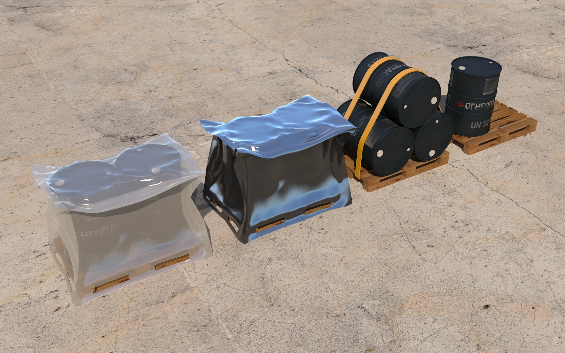 modelo 3d Barril y palet - TurboSquid 1223116