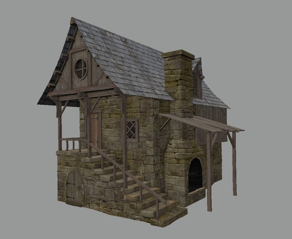 3D medieval town blacksmith house model - TurboSquid 1223529