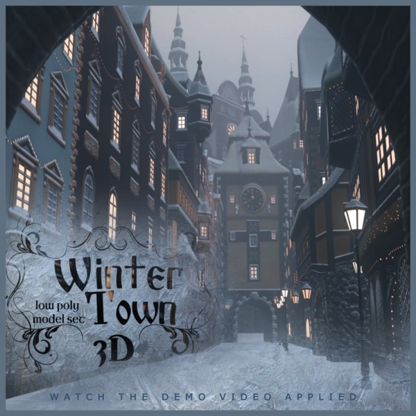 Winter town model - TurboSquid 1223720