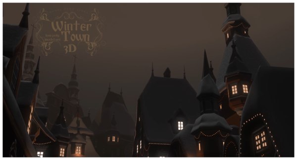 Winter town model - TurboSquid 1223720