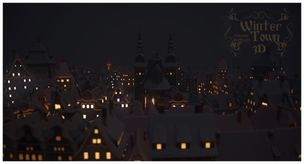 Winter town model - TurboSquid 1223720