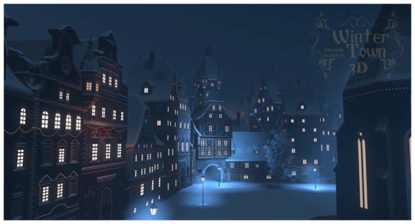 Winter town model - TurboSquid 1223720