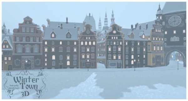 Winter town model - TurboSquid 1223720