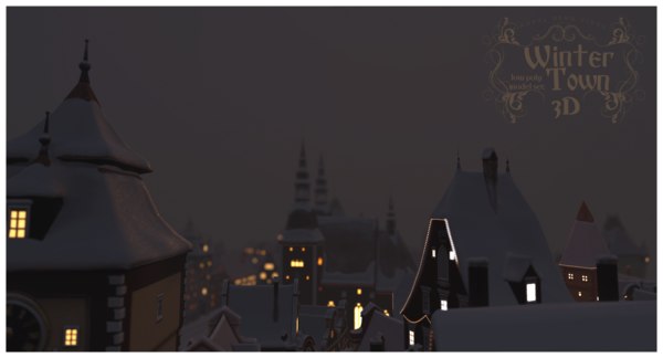 Winter town model - TurboSquid 1223720