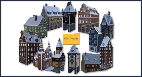Winter town model - TurboSquid 1223720