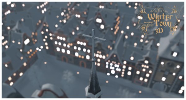 Winter town model - TurboSquid 1223720