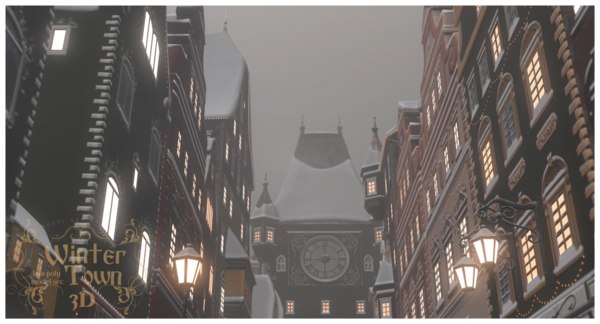 Winter town model - TurboSquid 1223720