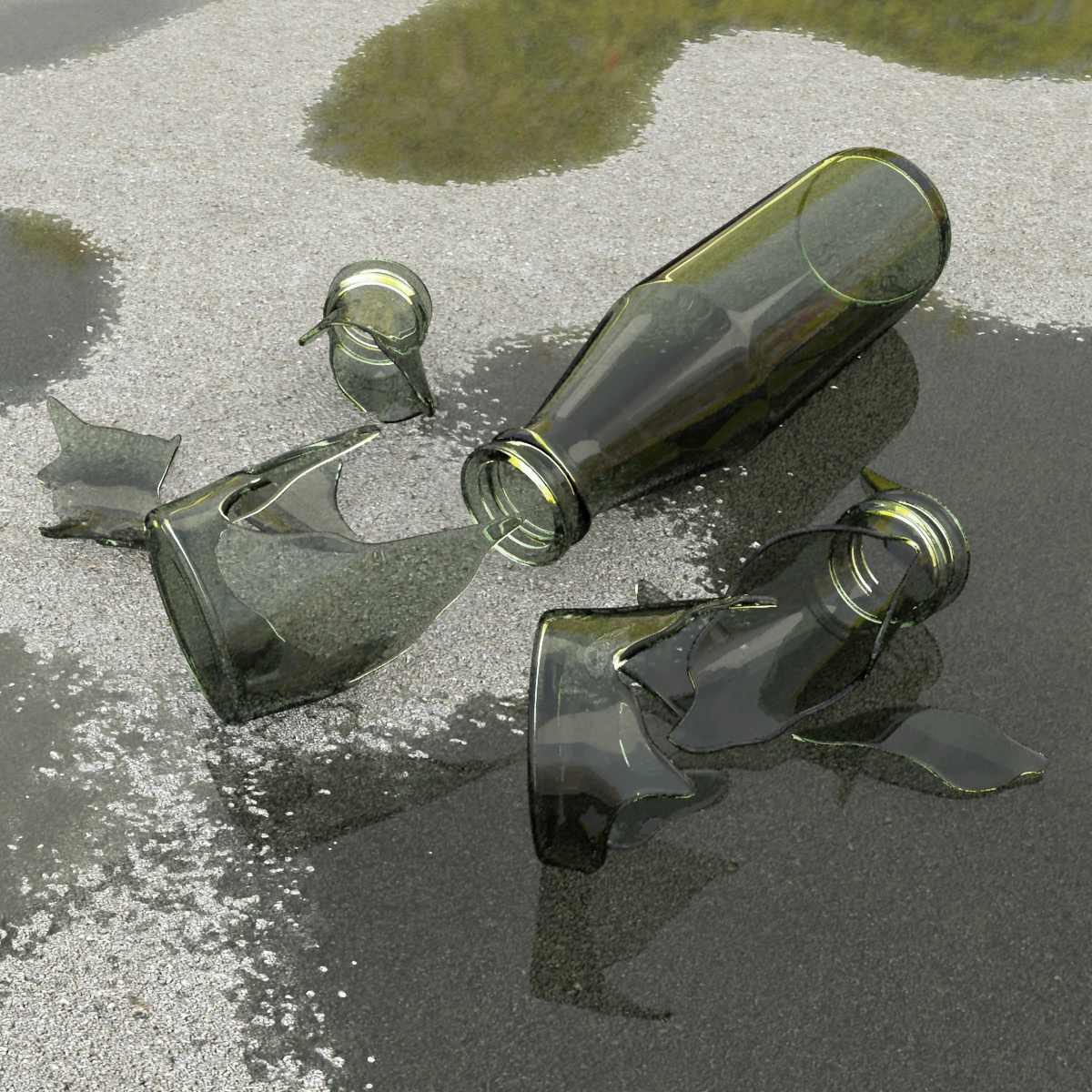 Glasflasche gebrochen 3D-Modell - TurboSquid 1224437