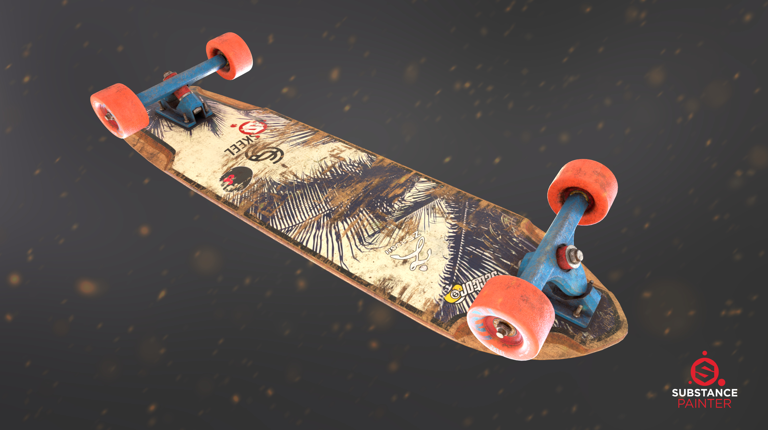 Longboard deck games 3D - TurboSquid 1224532