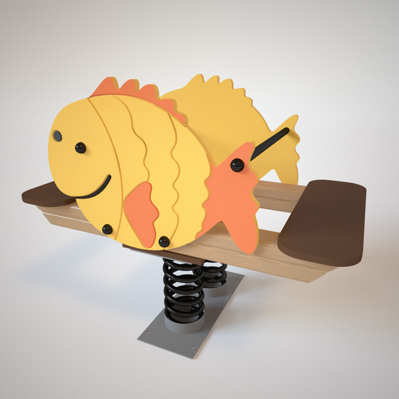 3D playground spring fish model - TurboSquid 1224665