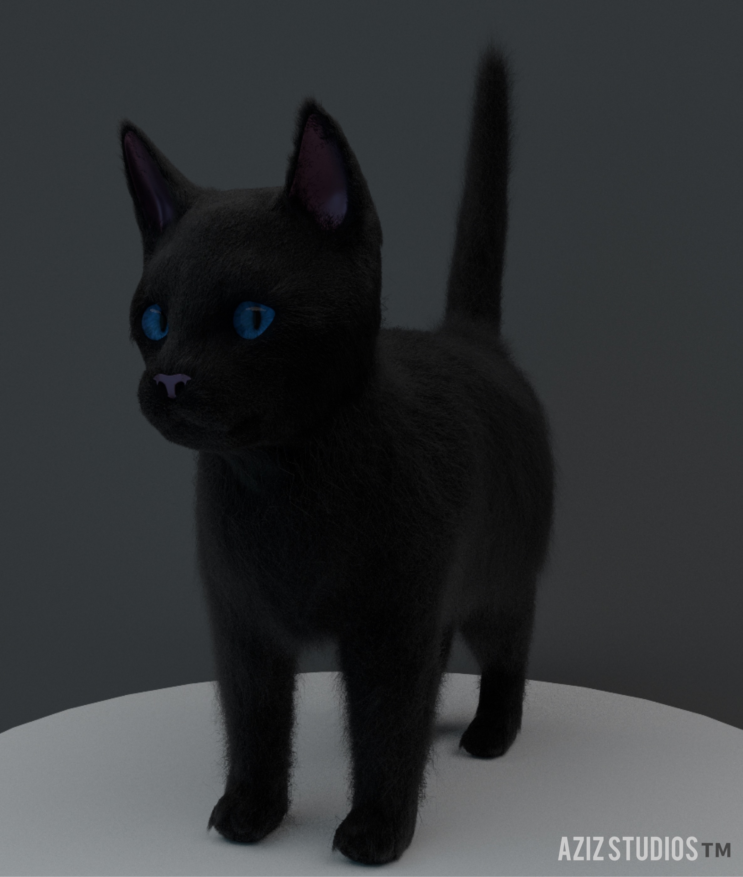 3D black cat model - TurboSquid 1224936