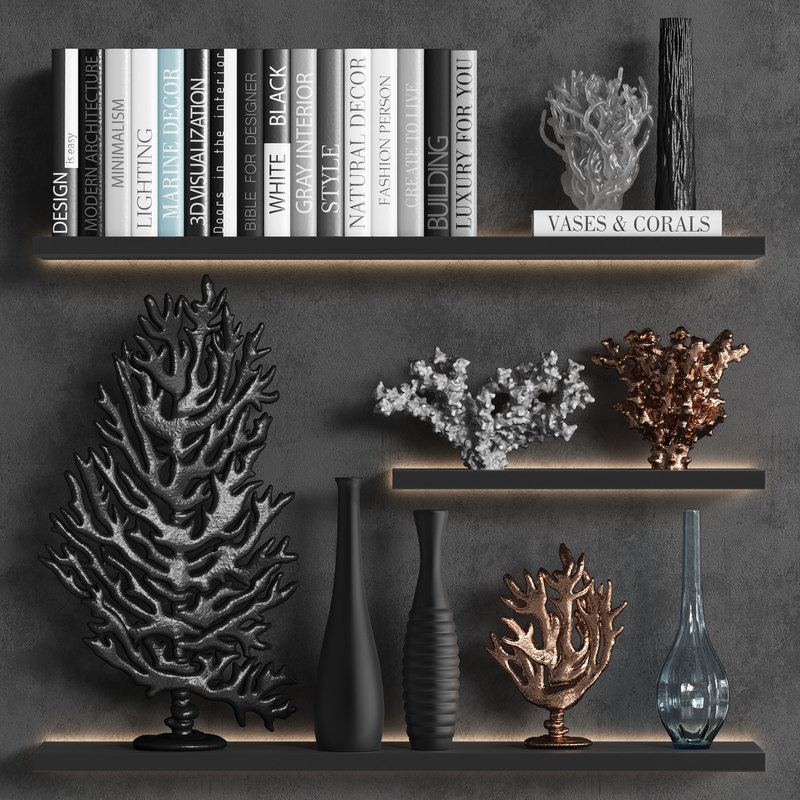 Decorative set coral books 3D model - TurboSquid 1225312