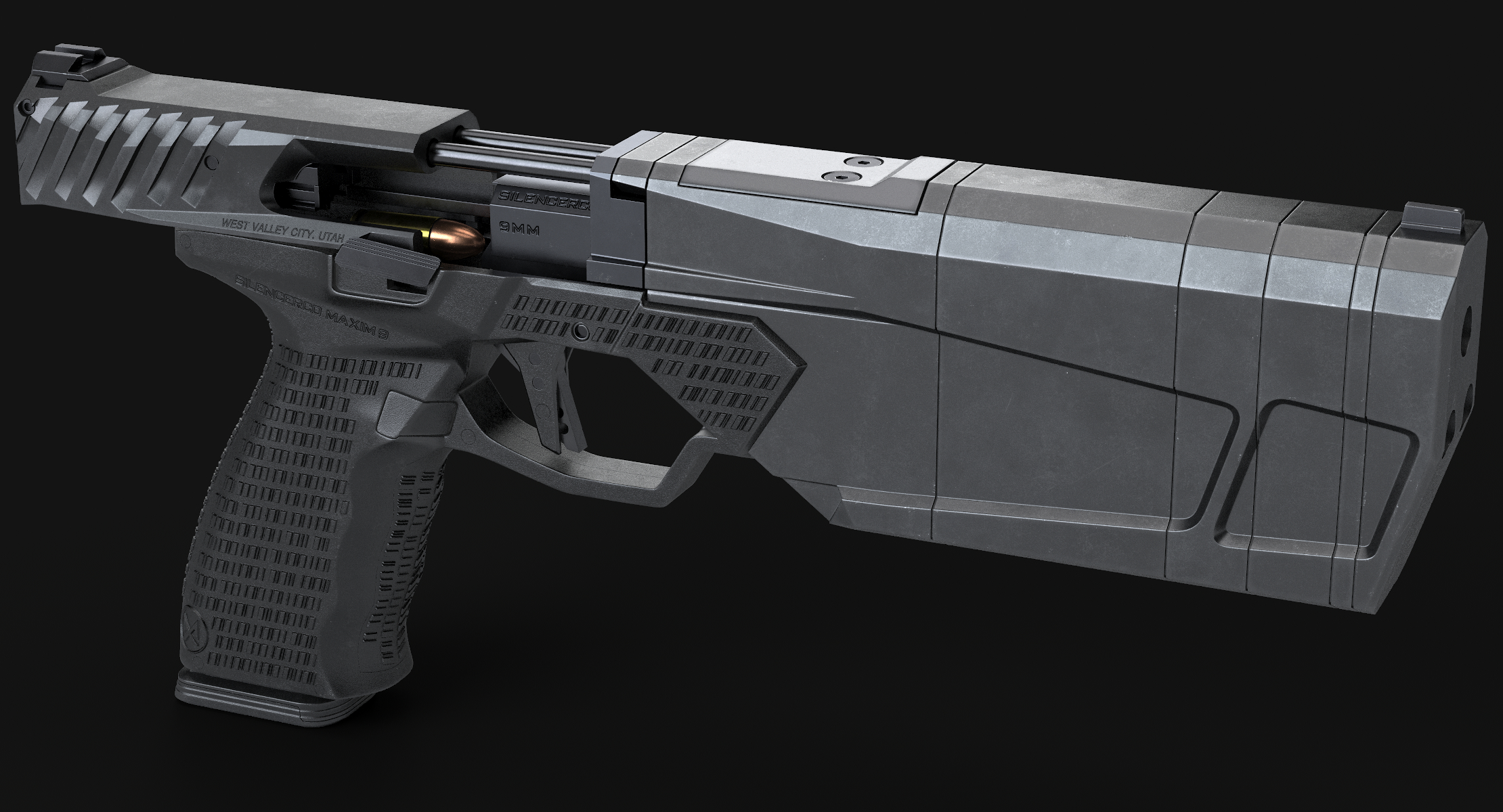 Silencerco maxim 9 long 3D model - TurboSquid 1225683
