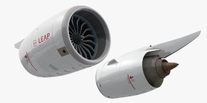 3d jet engine cutaway cuts model