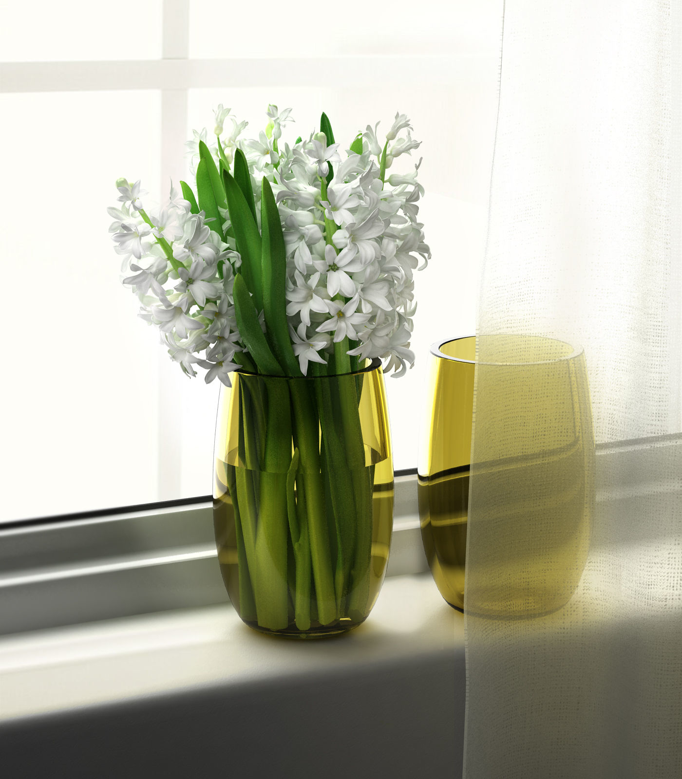White hyacinths 3D model - TurboSquid 1226250
