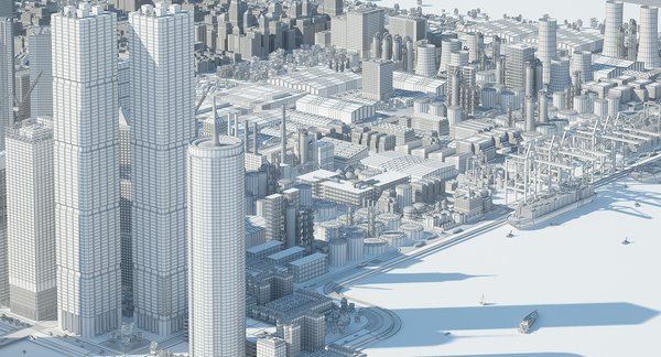 Cityscape modular city big 3D model - TurboSquid 1226584