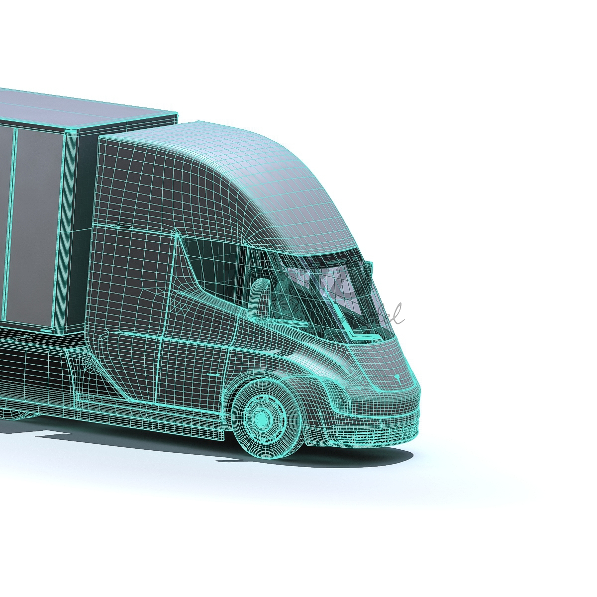 Tesla semi trailer 3D model - TurboSquid 1226645