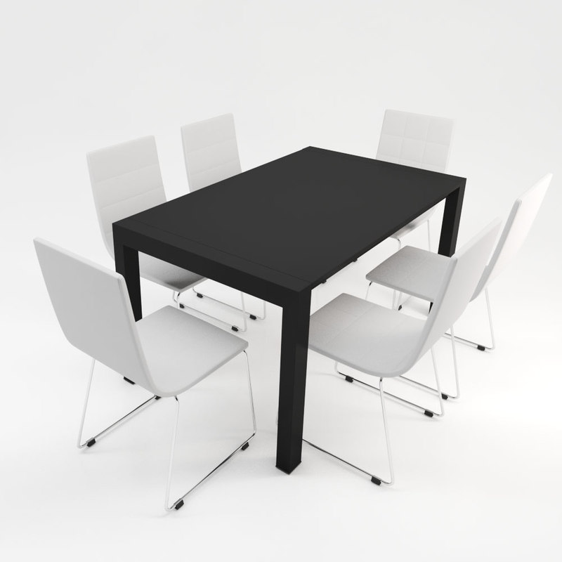 Table set minimal 3D model - TurboSquid 1226733