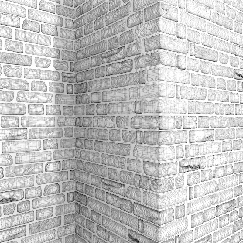 Brickwork bricks corner wall 3D - TurboSquid 1226796