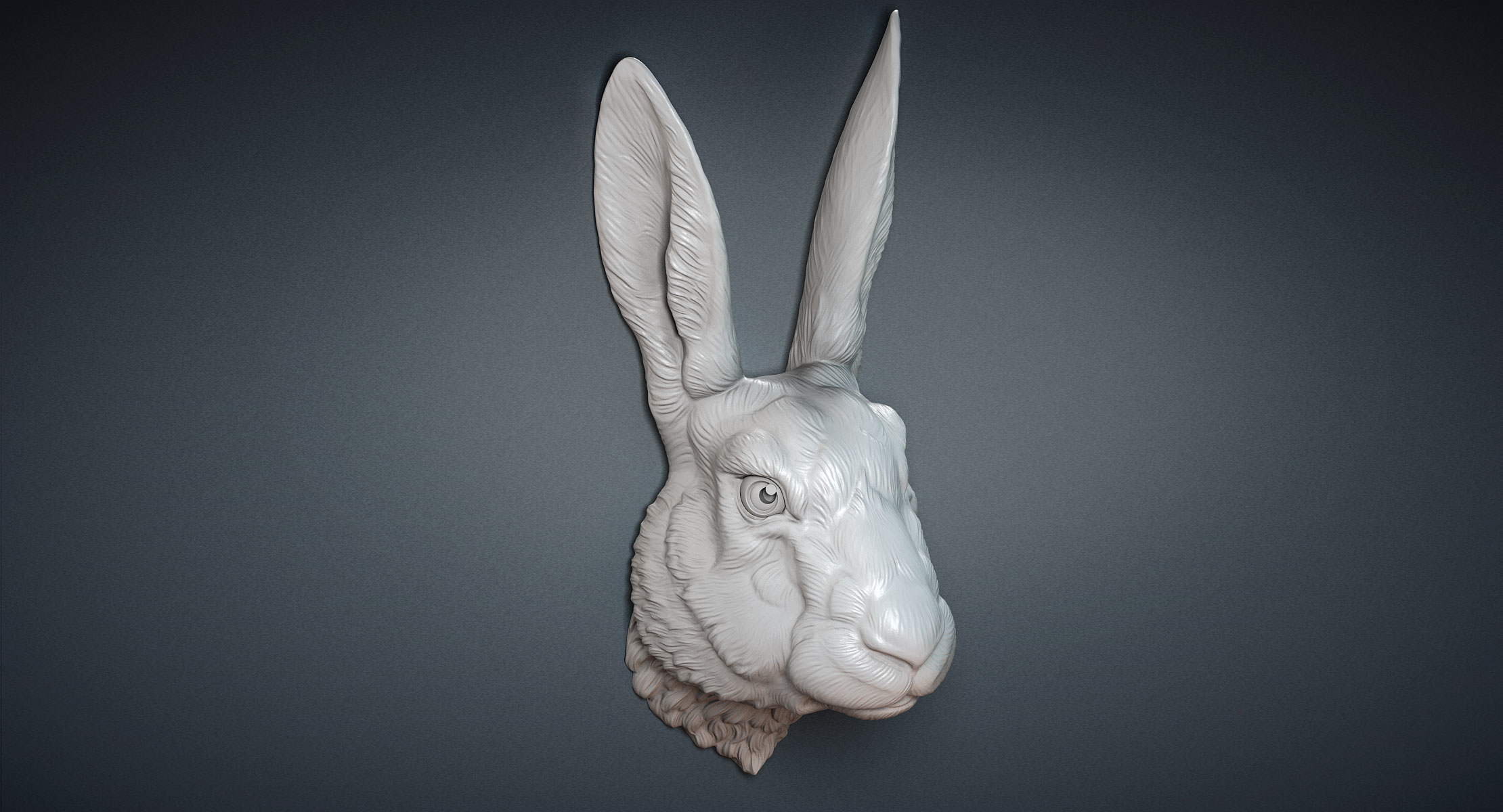 Rabbit hare head sculpture model - TurboSquid 1226964