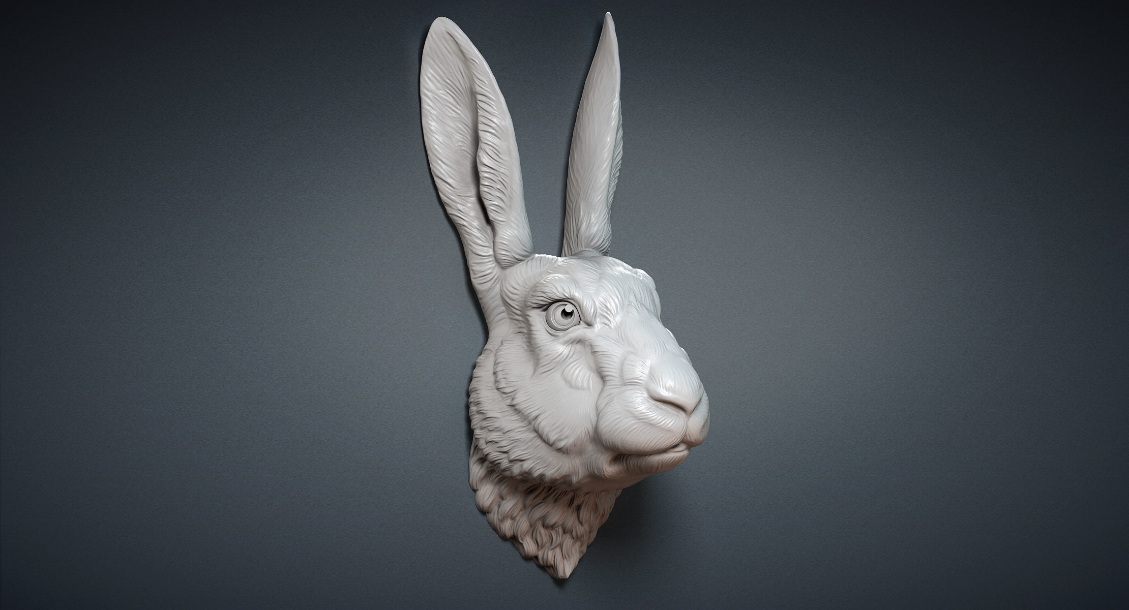 Rabbit hare head sculpture model - TurboSquid 1226964