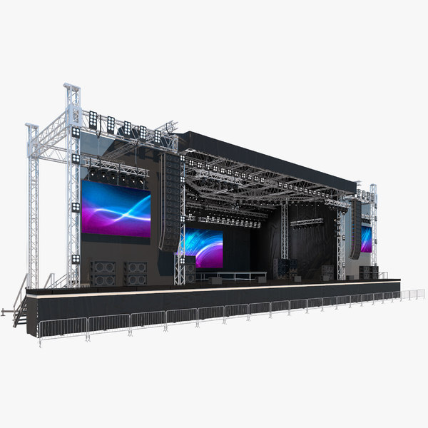 stage footlights shell shape 3d 3ds