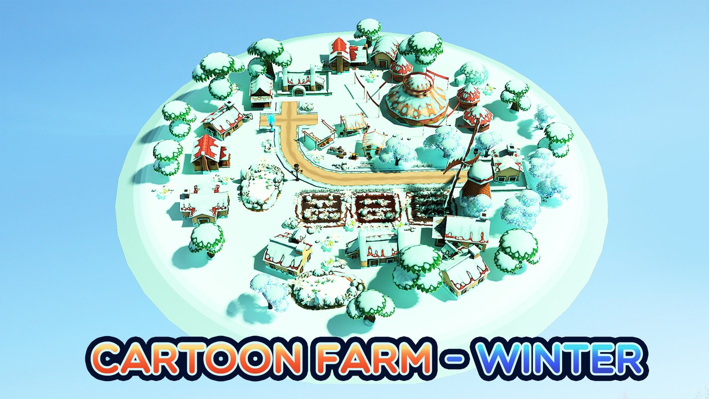 Cartoon farm - winter 3D model - TurboSquid 1227241