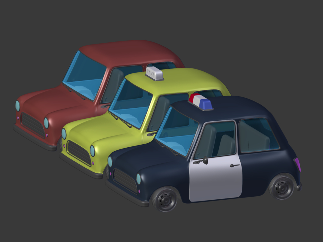 3D cartoon car model - TurboSquid 1227395