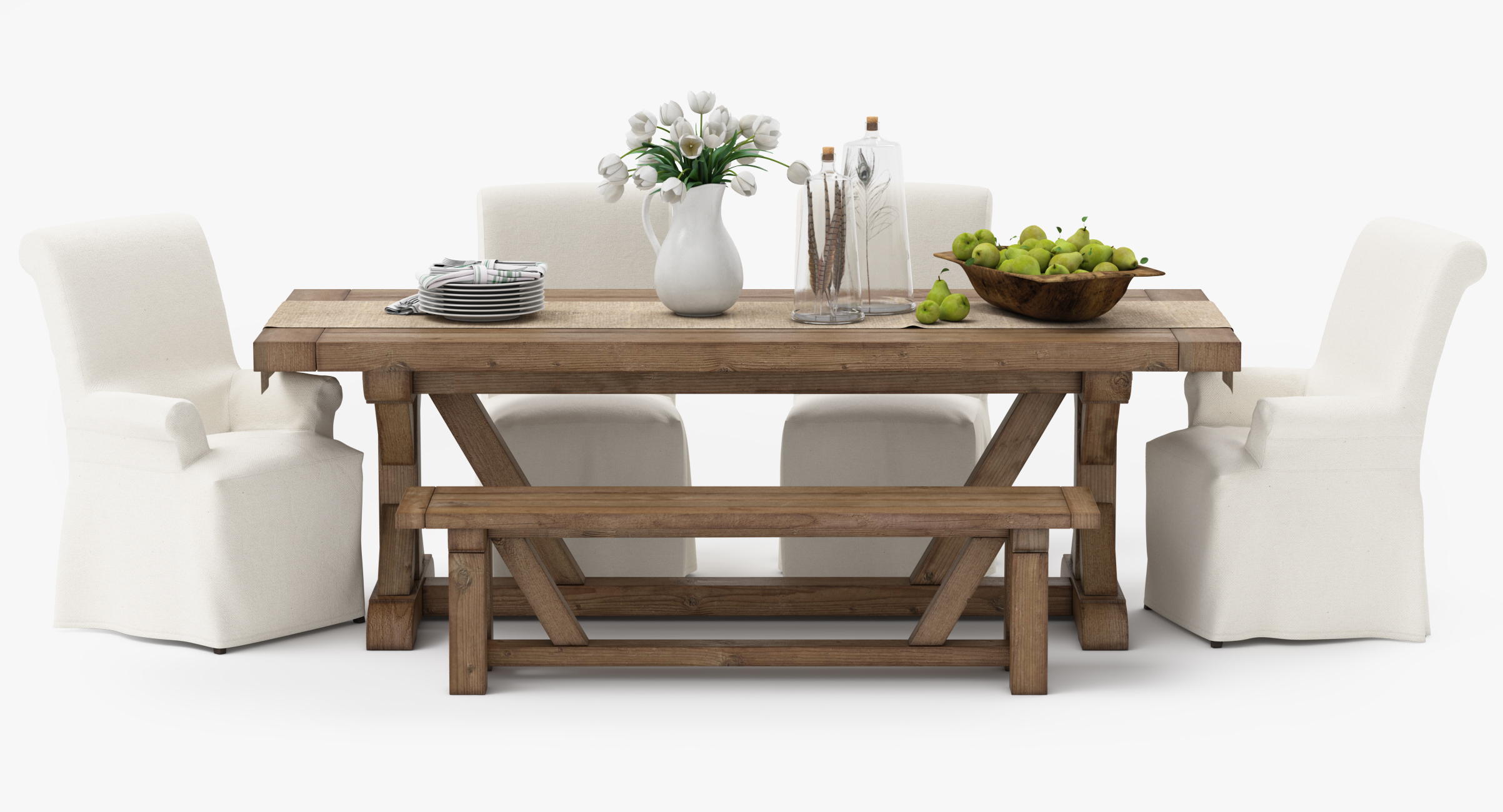 3D model pottery barn dining table - TurboSquid 1227503