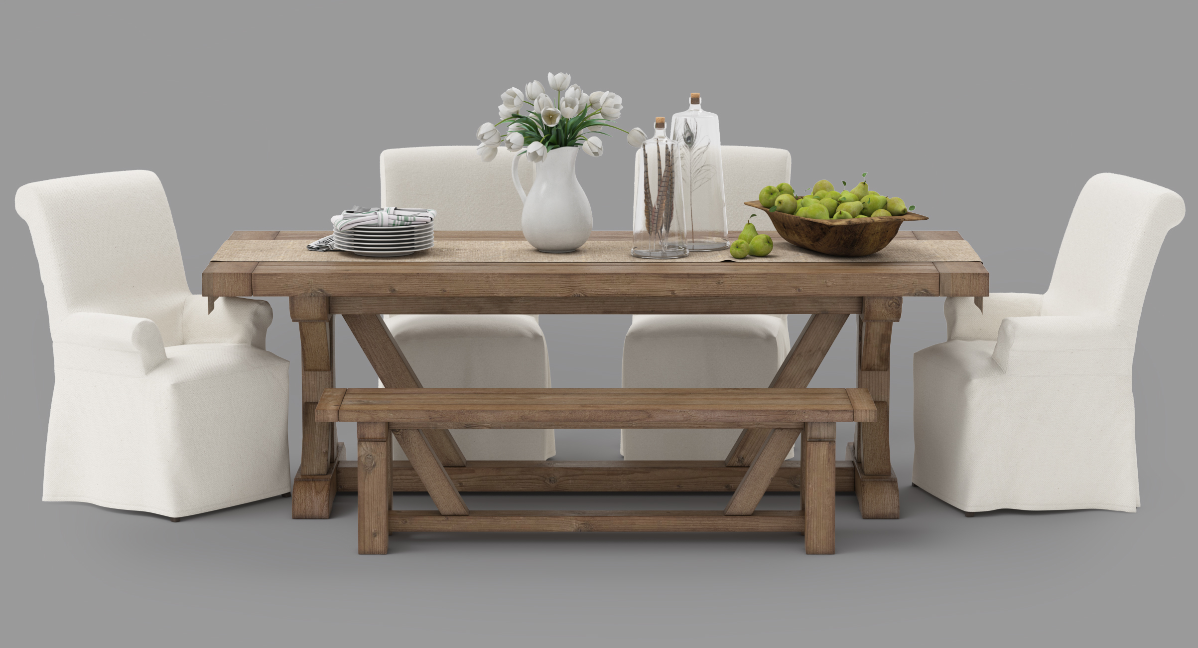 3D model pottery barn dining table - TurboSquid 1227503