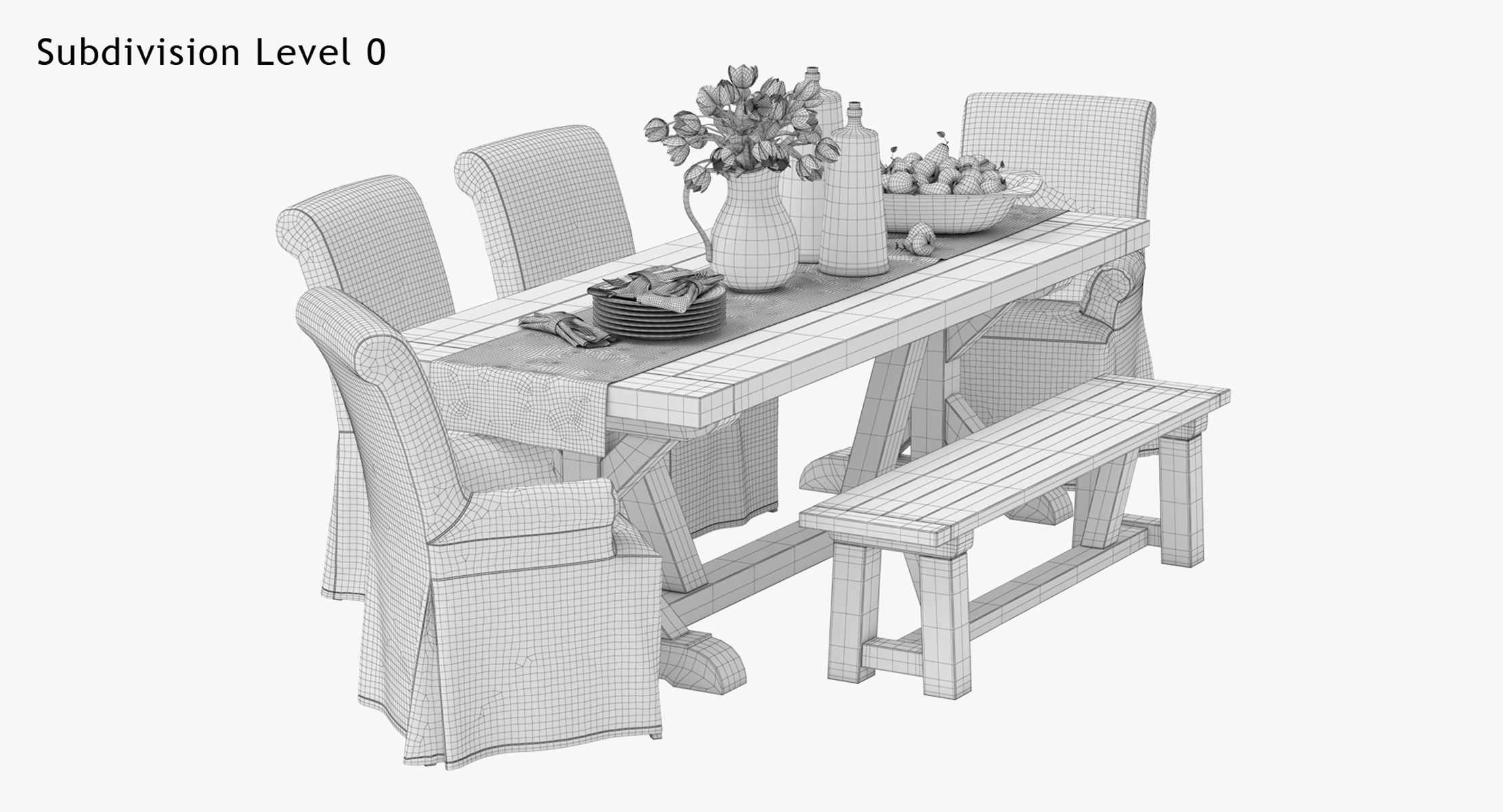3D model pottery barn dining table - TurboSquid 1227503