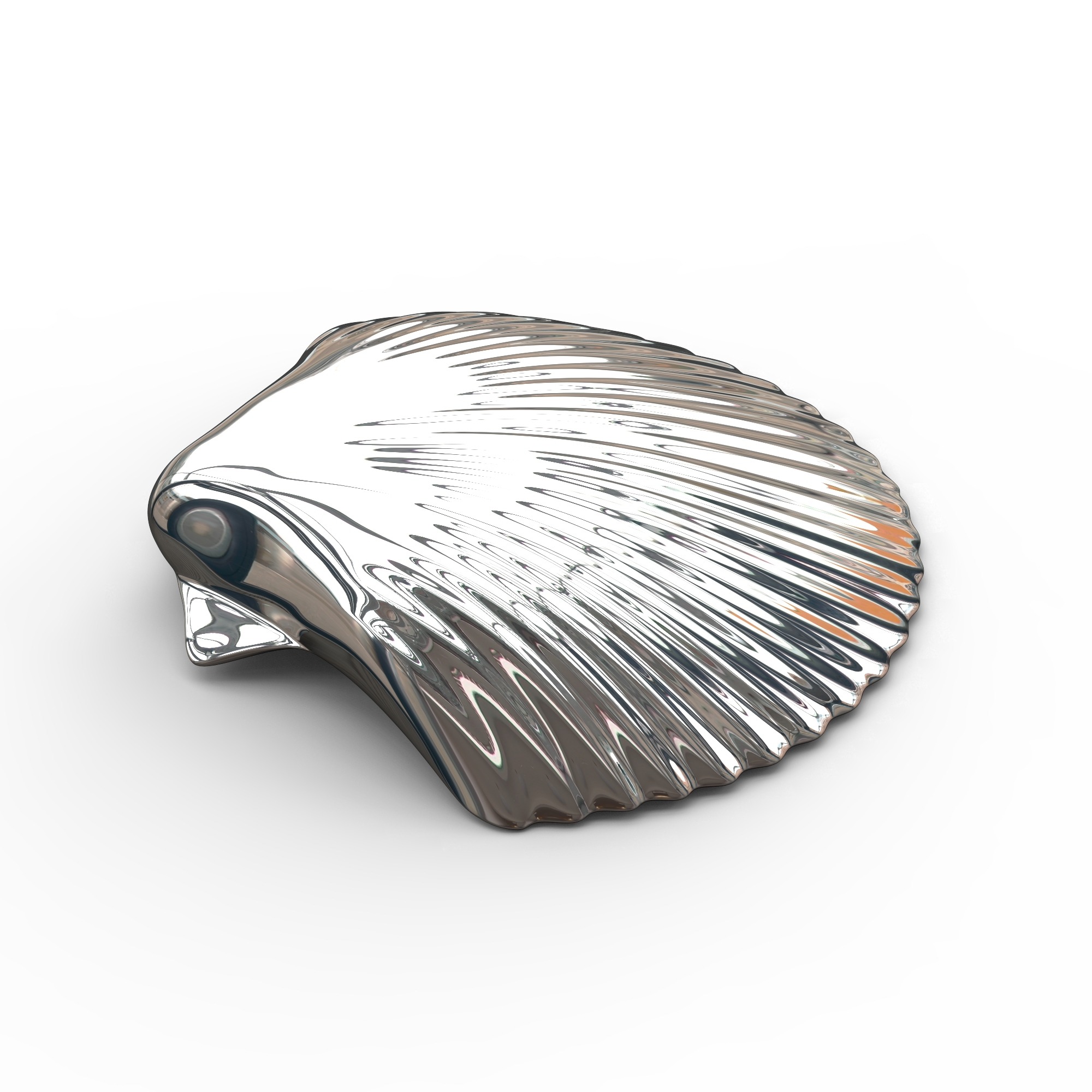 Silver chrome shell 3D - TurboSquid 1228470