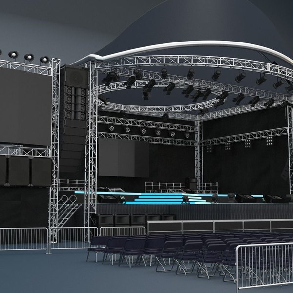 3D concert stage details lights model - TurboSquid 1228487