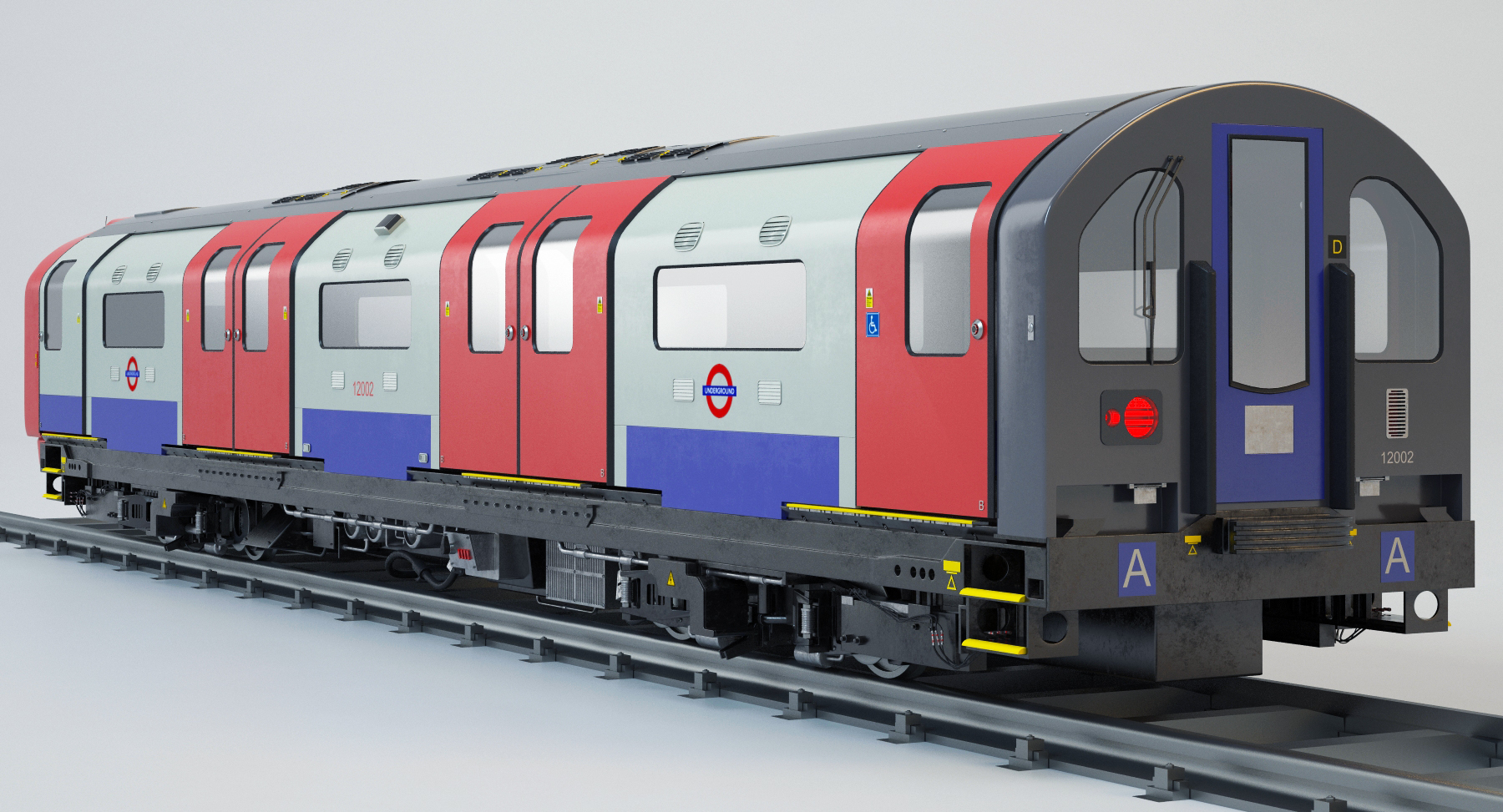 Stock london subway train 3D model - TurboSquid 1228750