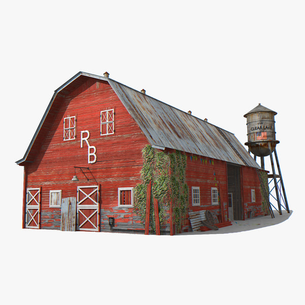 photorealistic old barn photo realistic 3d model