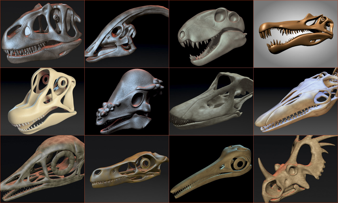 Skulls dinosaurs 3D - TurboSquid 1229659