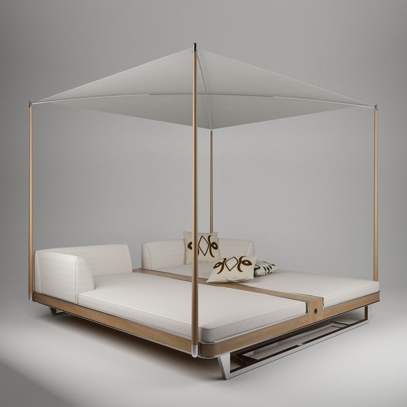 Exterior double sunbed 3D model - TurboSquid 1229863