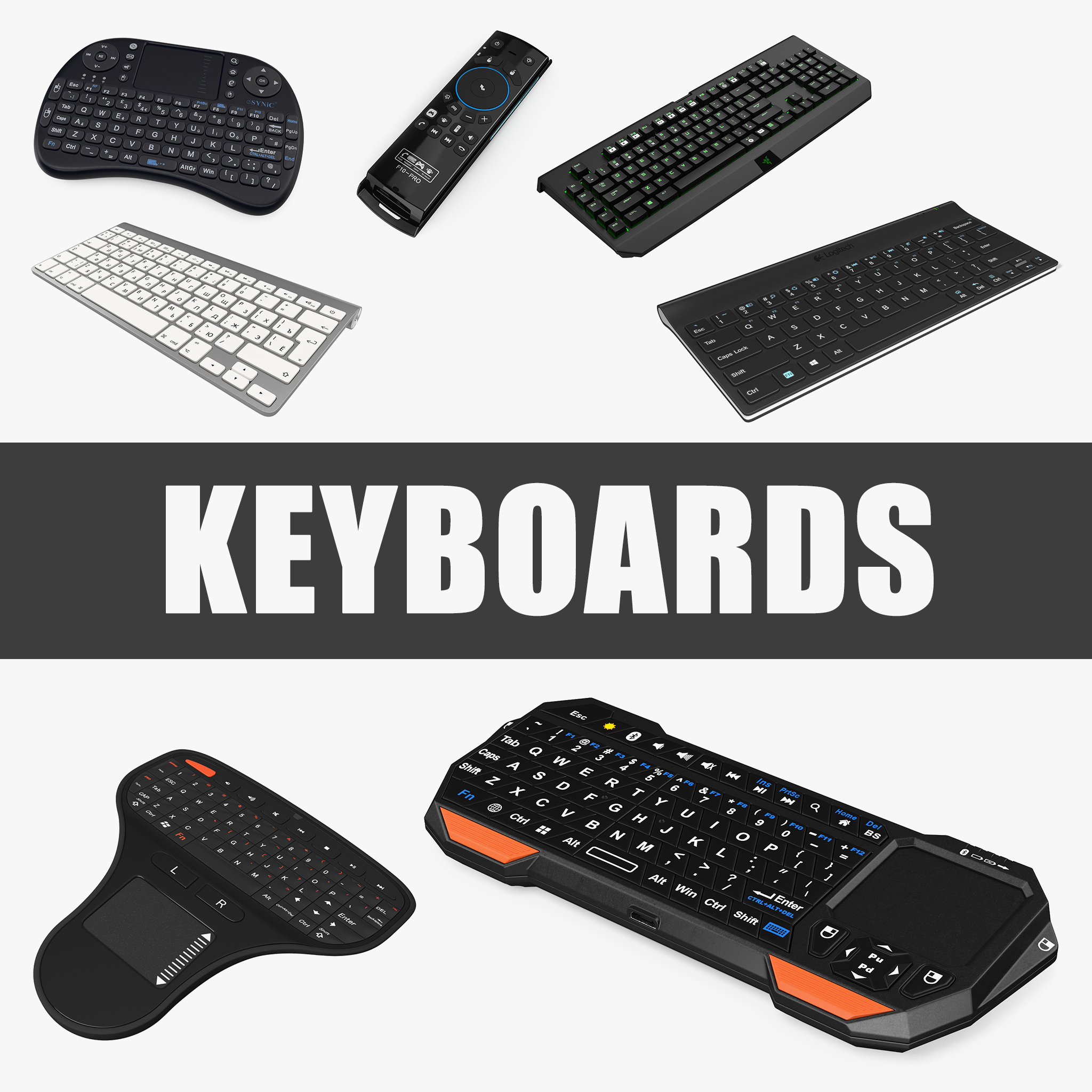 Keyboards set portable 3D model - TurboSquid 1230178