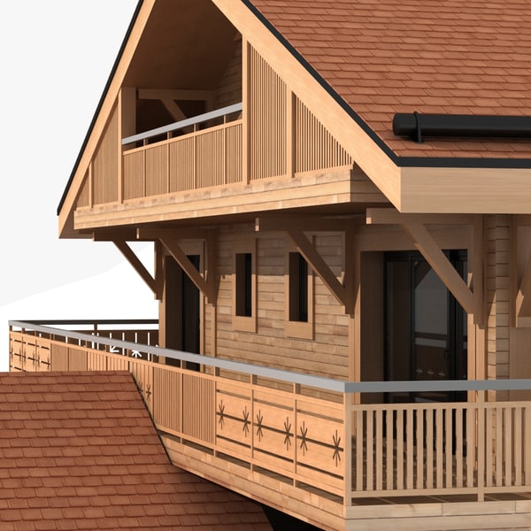 3D model chalet classic wooden mountain - TurboSquid 1230522