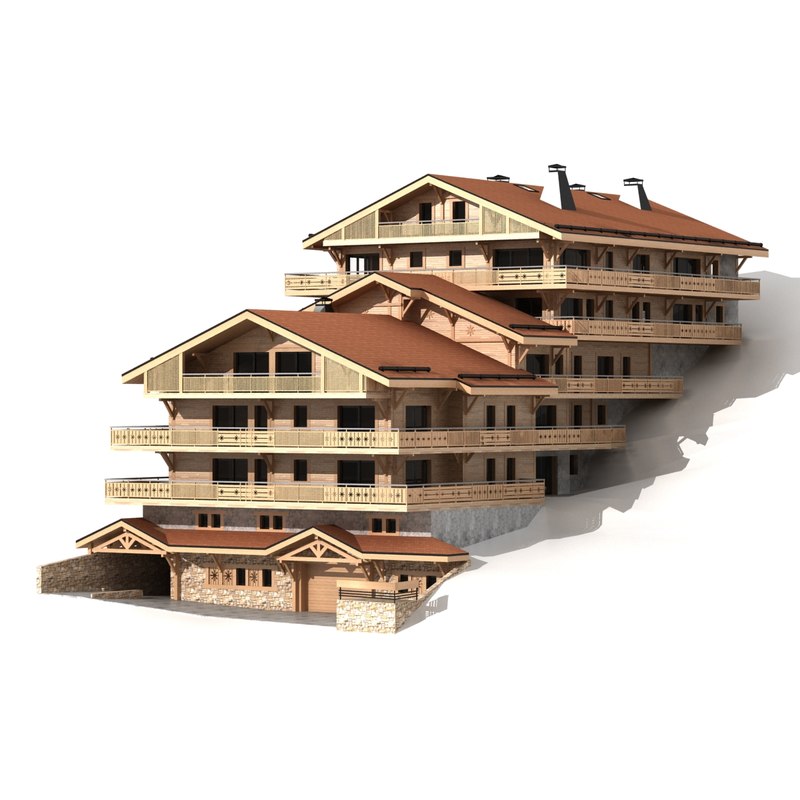 3D model chalet classic wooden mountain - TurboSquid 1230522