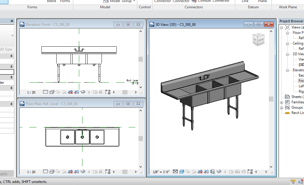 modèle 3D de Lavabo Revit Famille - TurboSquid 1230549