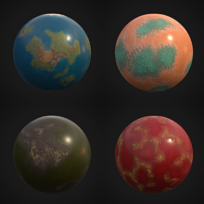 Stylized planets 02 3D model - TurboSquid 1230623