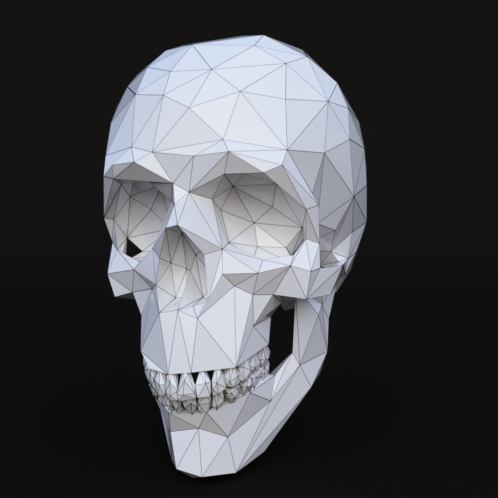 modelo 3d Cráneo Low Poly Humano - TurboSquid 1230642